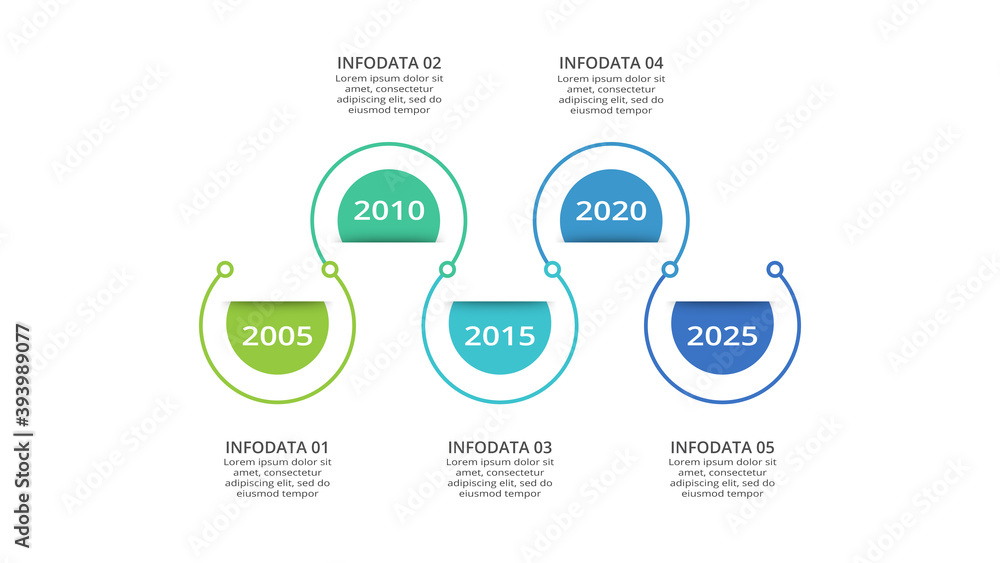 Timeline with 5 elements, infographic template for web, business ...