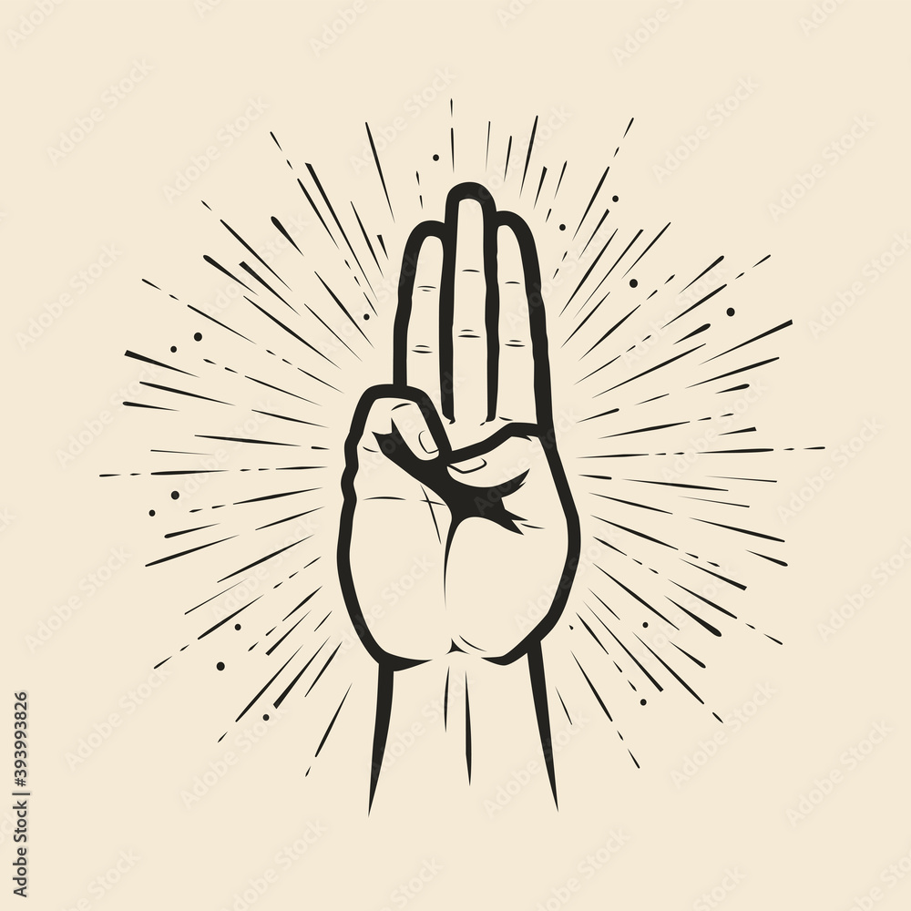 Scout symbol hand gesture. Scouting symbol vector illustration Stock ...