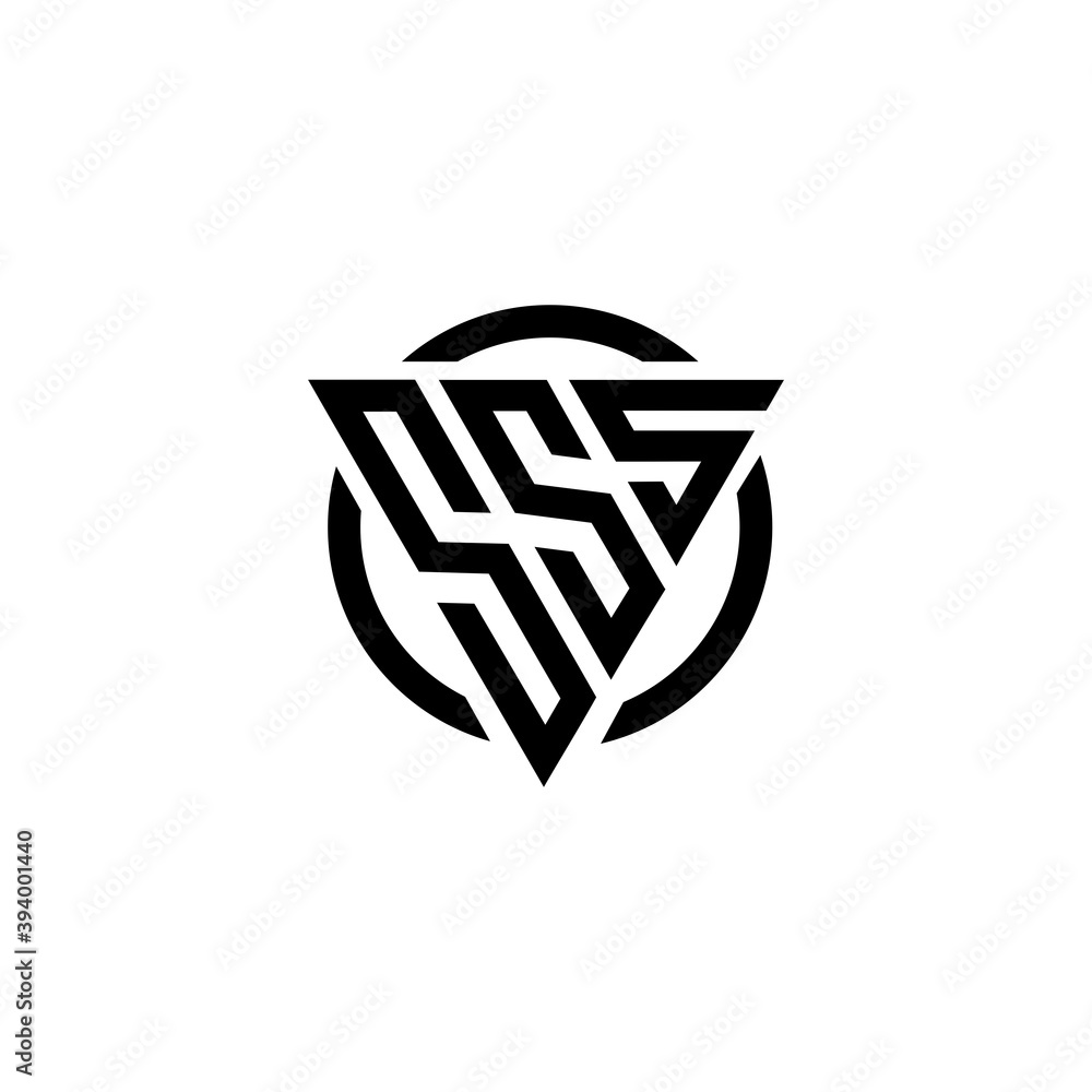 Initial letter SSS triangle logo monogram simple modern vector Stock ...
