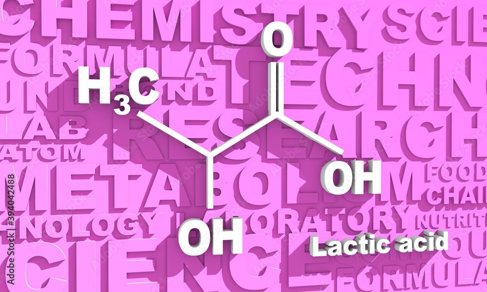 Lactic acid molecule. Structural chemical formula. Infographics ...