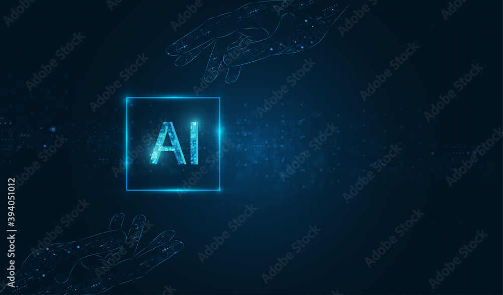 Abstract futuristic digital and technology on dark blue color ...