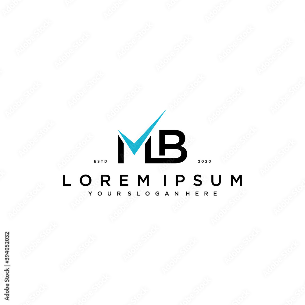 letter MB checklist logo design concept vector Stock Vector | Adobe Stock