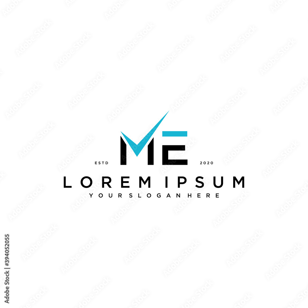 letter ME checklist logo design concept vector Stock Vector | Adobe Stock