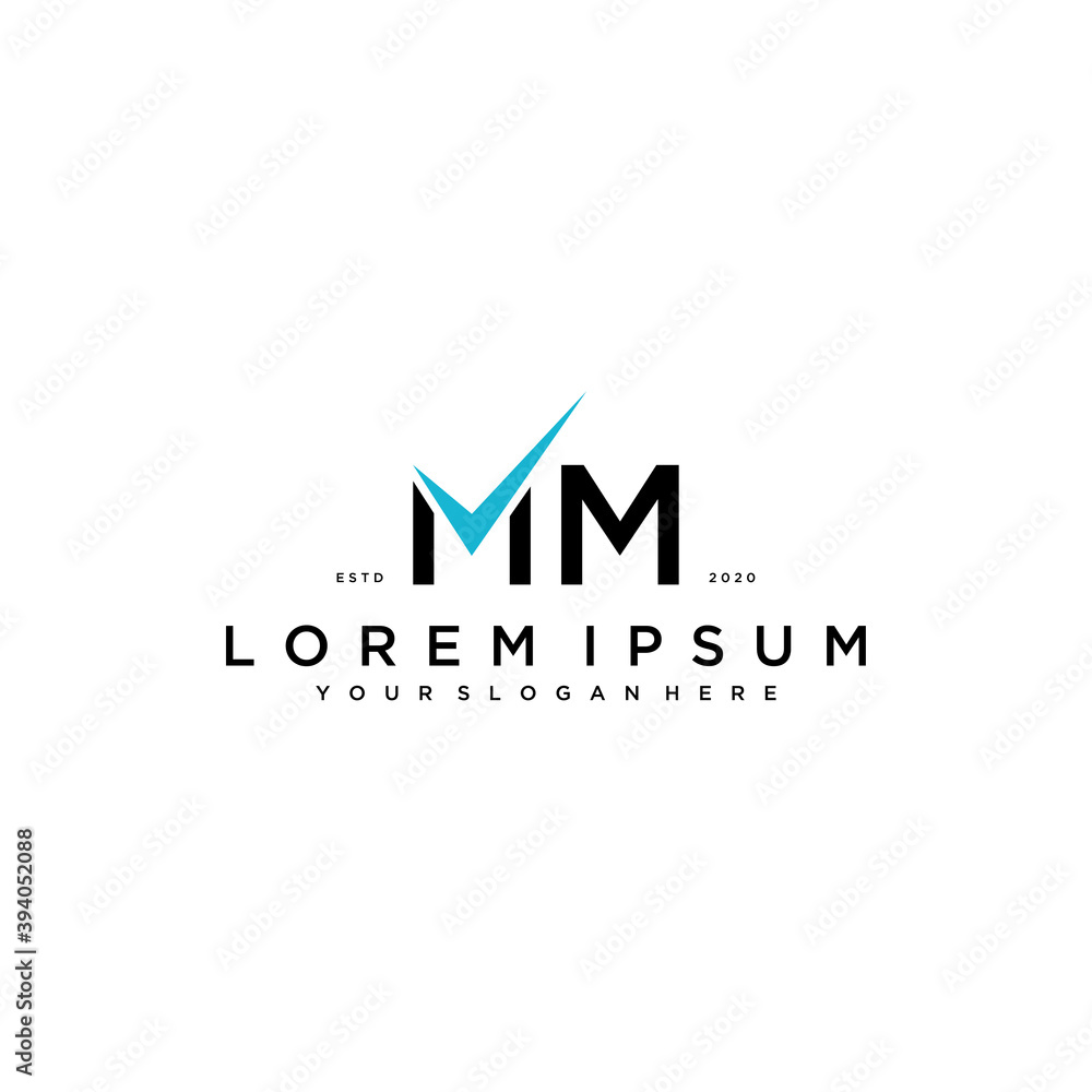 letter MM checklist logo design concept vector Stock Vector | Adobe Stock