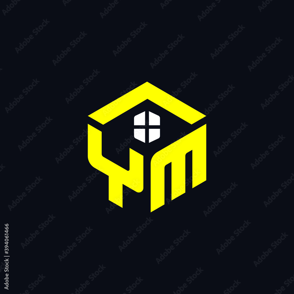 YM Letter Modern and Geometric Real Estate and Property Logo and Icon ...