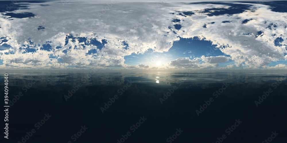 sea panorama, HDRI, environment map , Round panorama, spherical ...