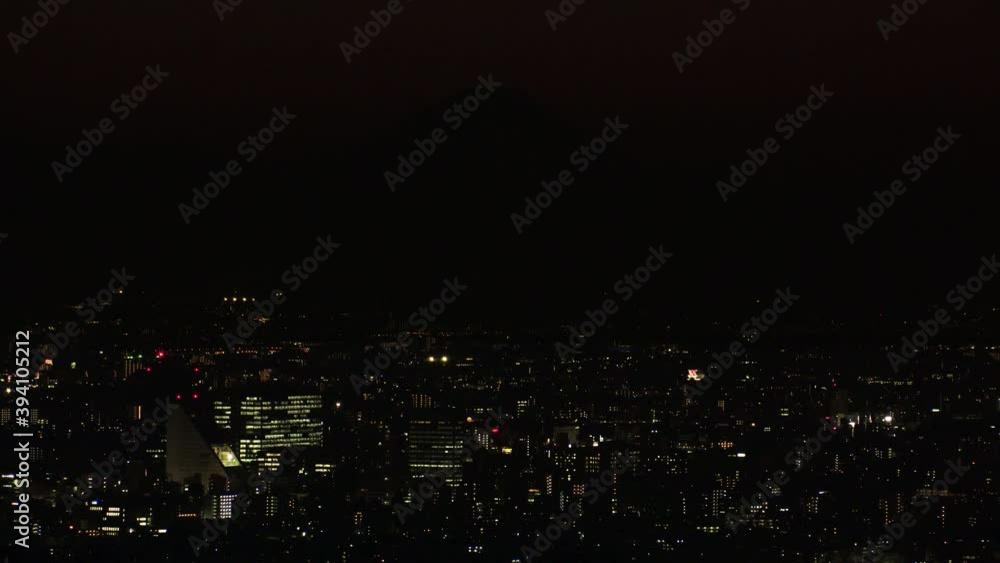 TOKYO, JAPAN : Aerial high angle sunrise CITYSCAPE of TOKYO and MOUNT ...