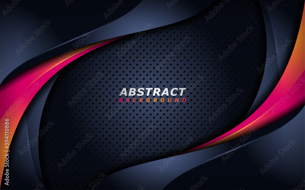Abstract Dark Background with Dynamic Modern Lines Shape. Vector ...