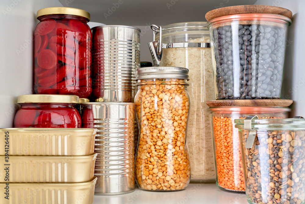 Dry Goods in a Well Stocked Pantry Stock Photo | Adobe Stock