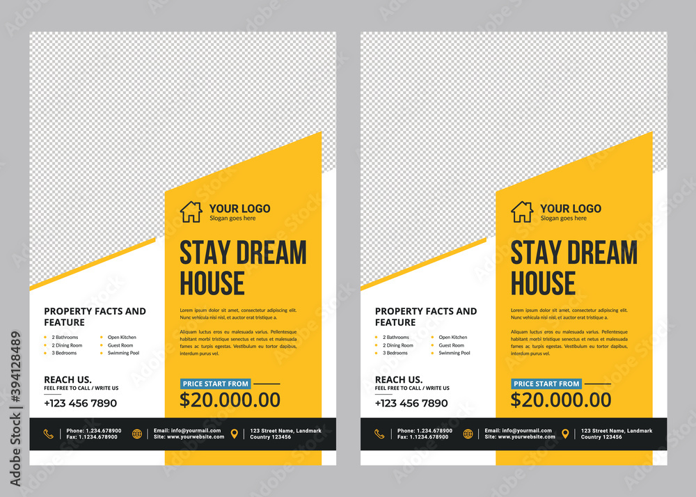 Vector illustration, a Real Estate Flyer template can be used for all ...