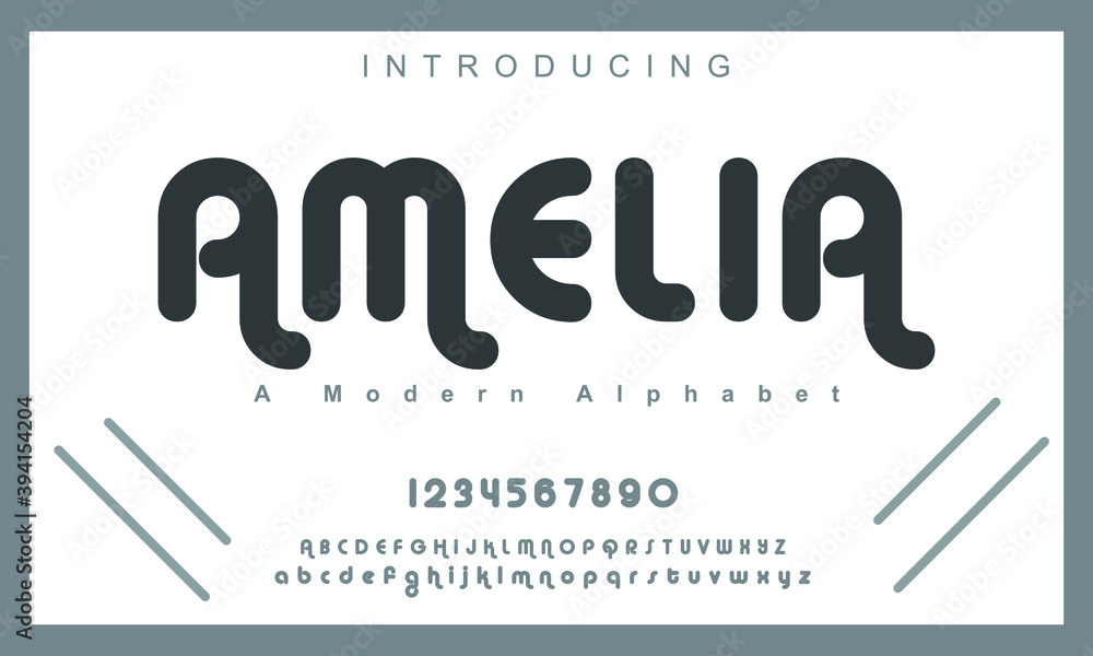 Amelia font. Elegant alphabet letters font and number. Lettering ...