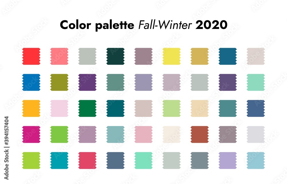 Trendy colors. Fall-winter fashion palette forecast, colorful and ...