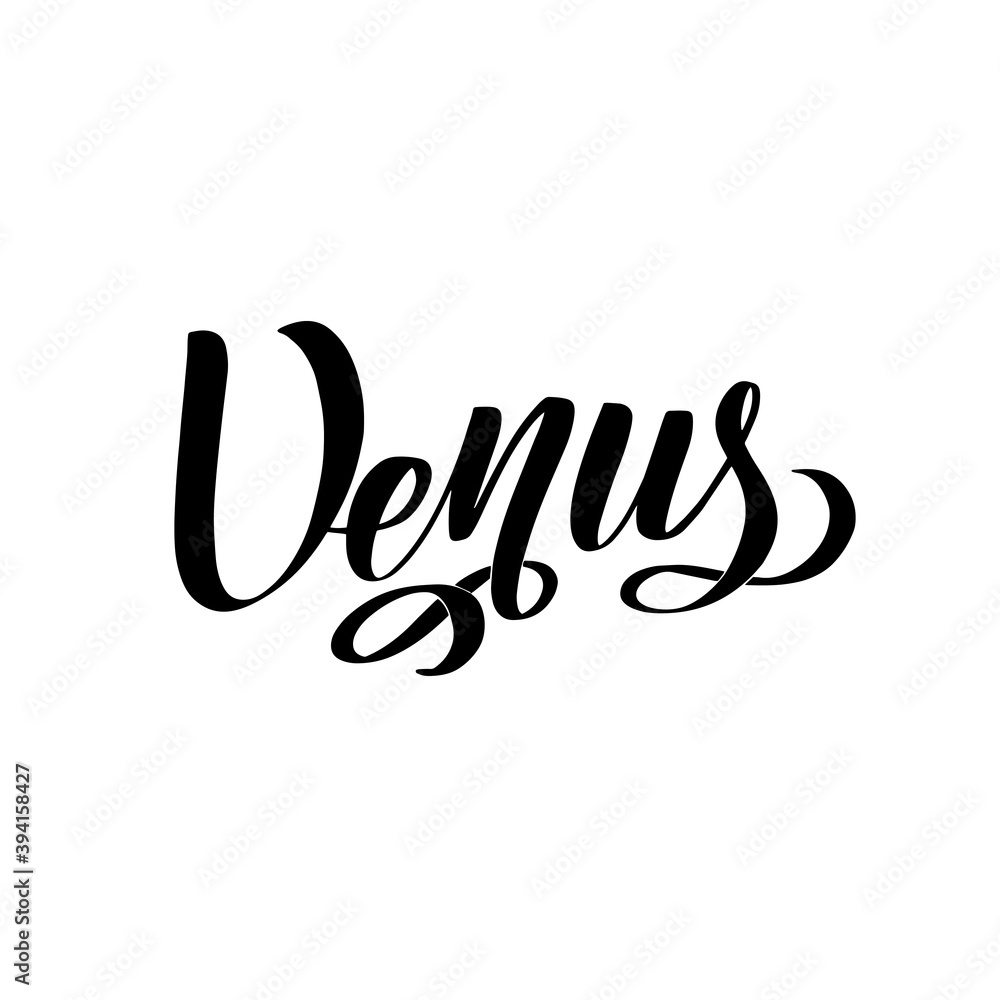 Venus. Isolated inscription. Planet Venus for print, school textbook ...