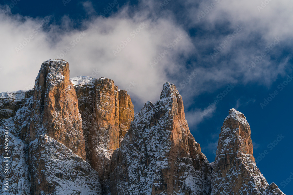 Sella Towers, Sella Pass, Dolomites, Unesco World Heritage Site, Italy ...