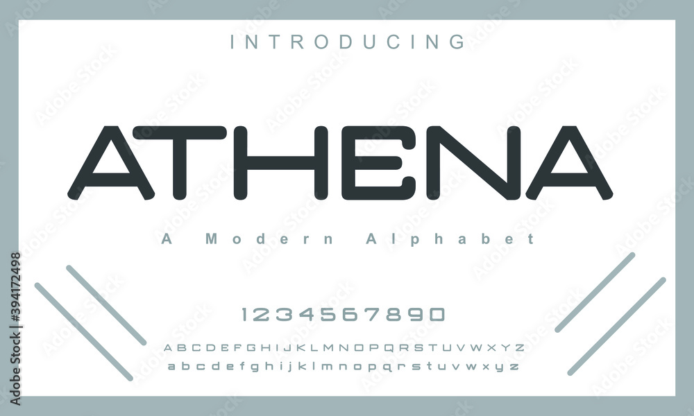 Athena font. Elegant alphabet letters font and number. Lettering ...