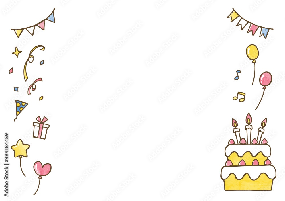 frame of happy birthday with handwritten lines Stock Vector | Adobe Stock