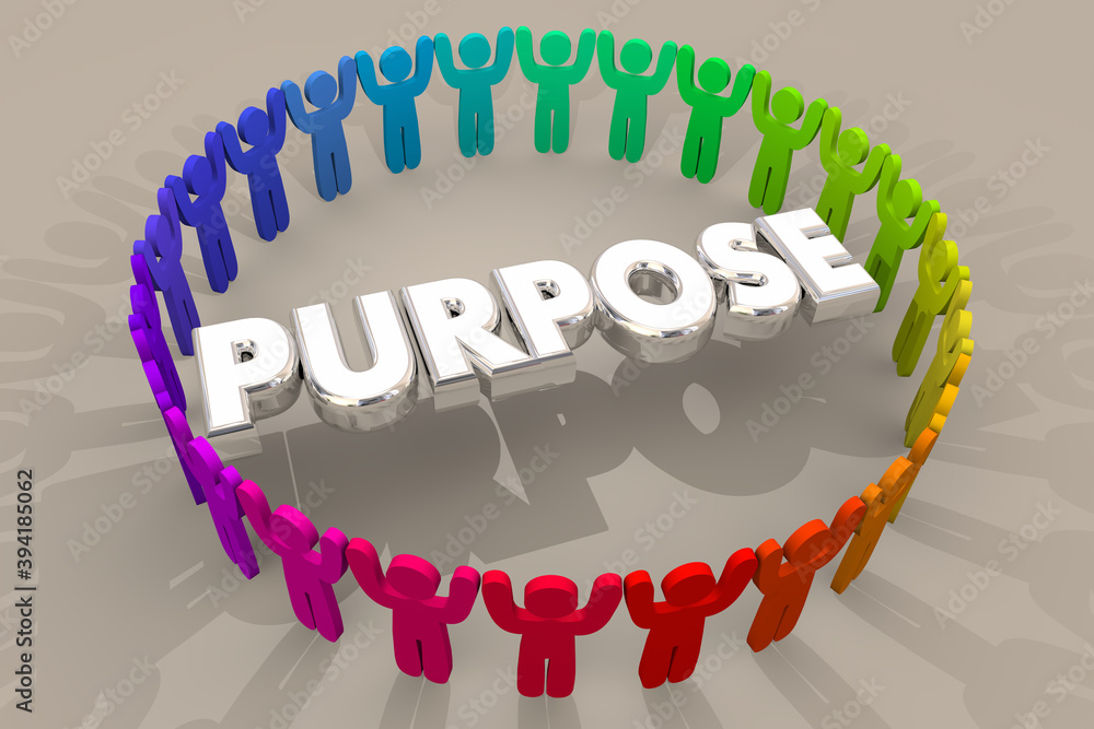 Purpose Shared Common Goal Mission People Working Together 3d ...