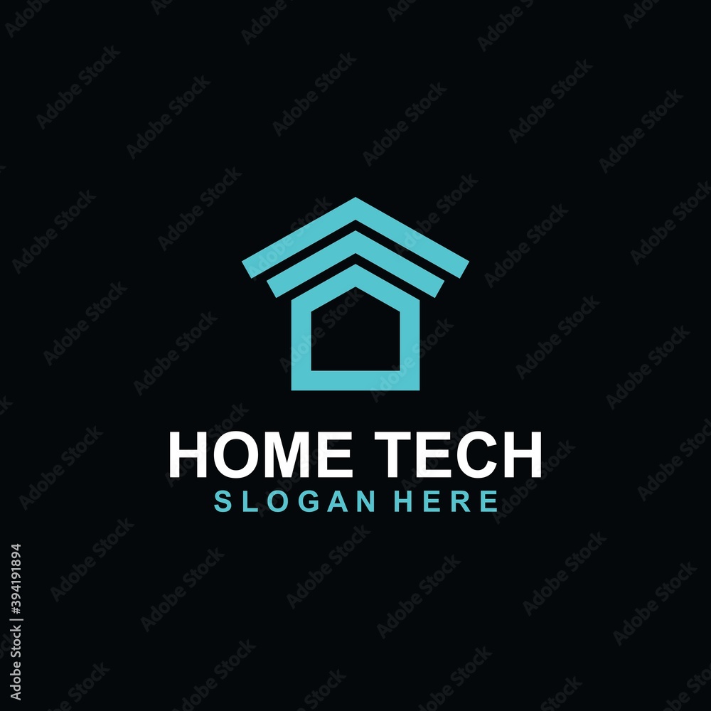 Home tech logo concept. Home and signal technology element concept ...