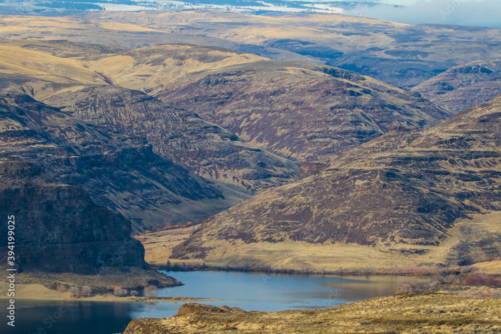 Shrub Steppes and Basalt Cliffs Above the Columbia River in Eastern ...