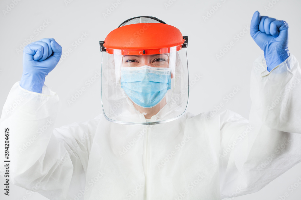 Coronavirus COVID-19 global pandemic crisis outbreak,victorious doctor ...