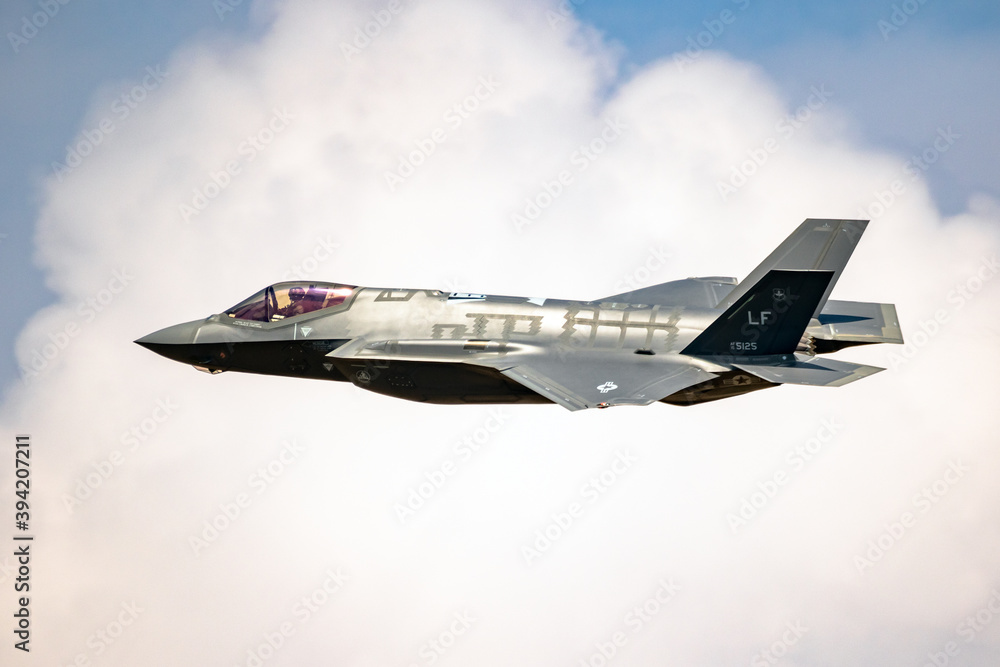 Lockheed Martin F-35 Lightning II fighter jet of the US Air Force in ...