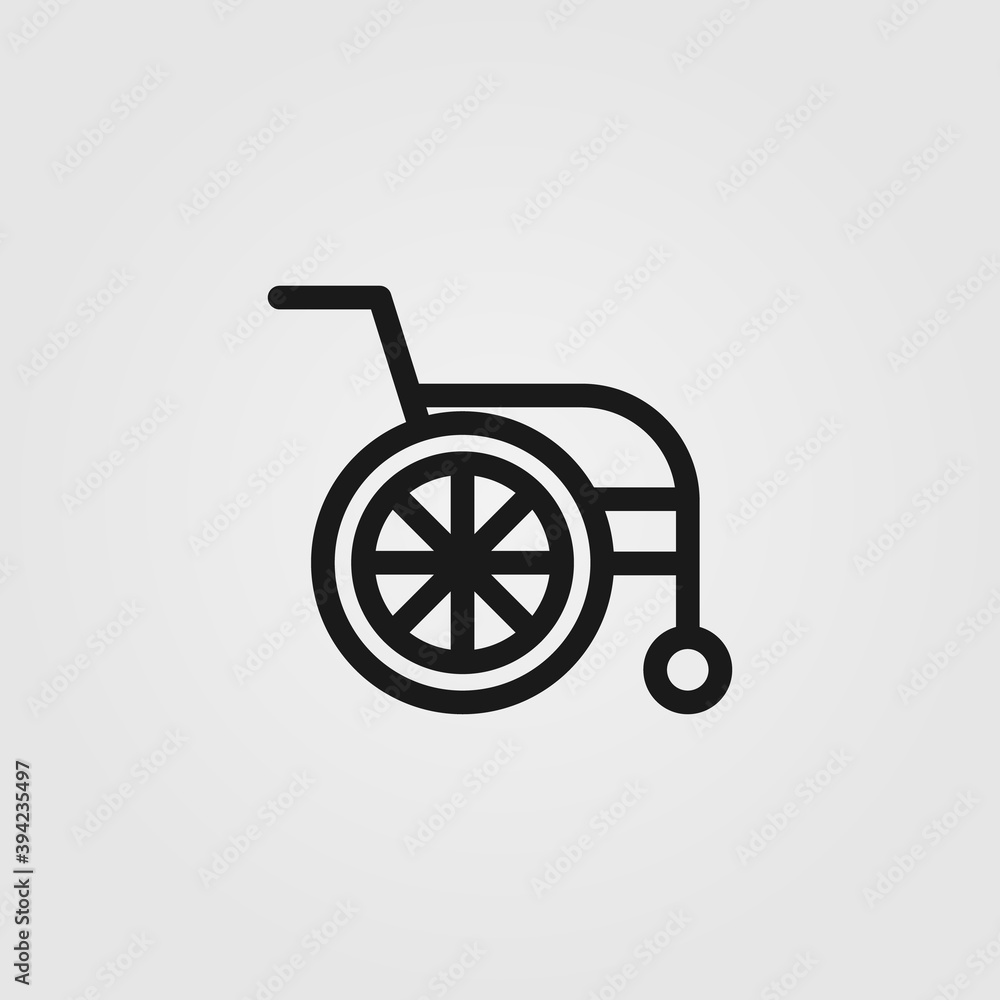 Wheelchair symbol. Handicapped, disabled icon in line style. Stock ...