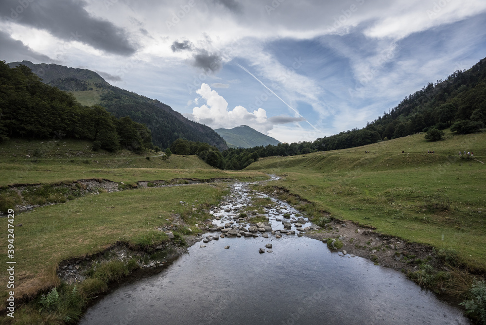 View of Artiga de Lin valley, a protected natural area, located in the ...