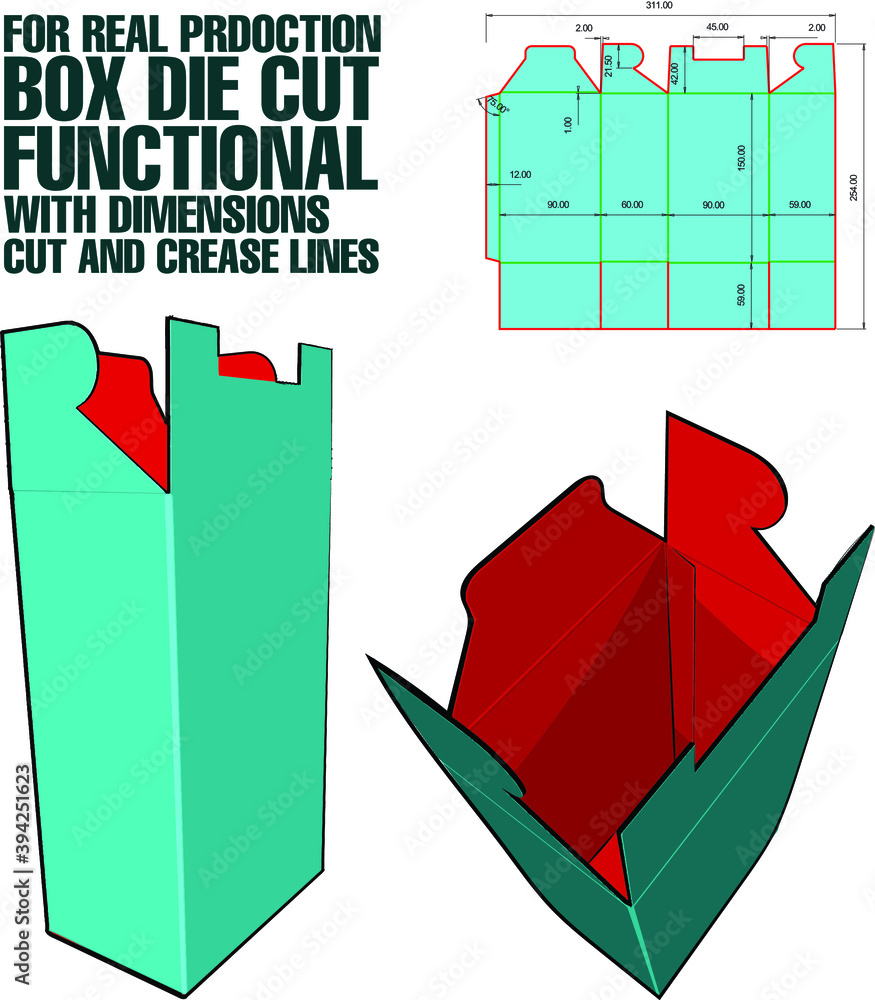 Stockvektorbilden Box Die Cut Cube Template with 3D Preview organised ...