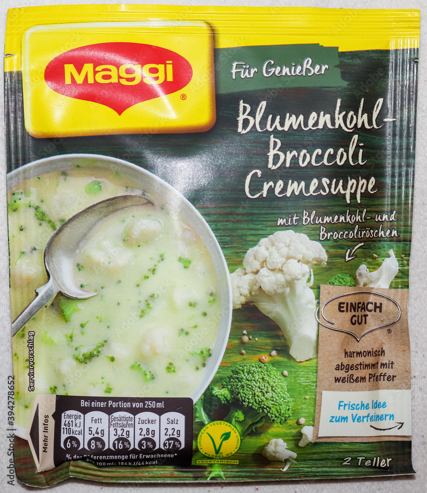 German Maggi instant products on a white background owned by Nestle ...