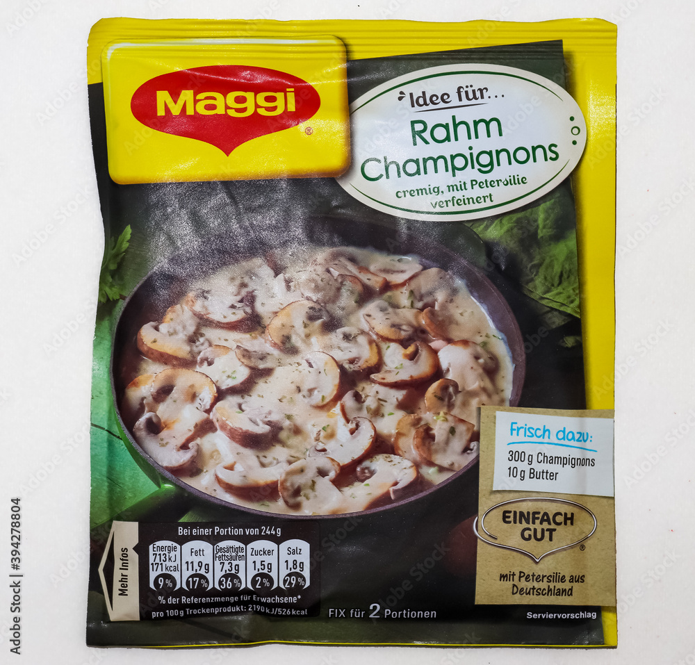 German Maggi instant products on a white background owned by Nestle ...