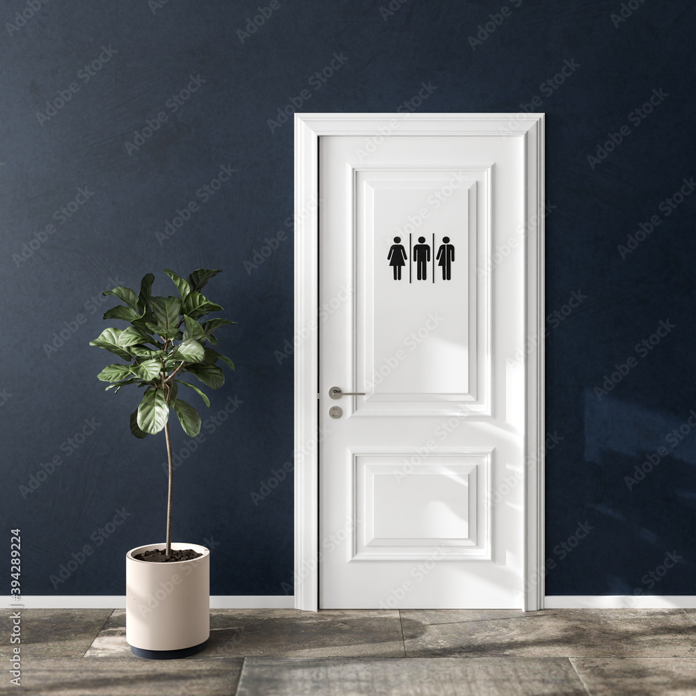 Third gender concept: Unisex restroom for females, males and "the third ...