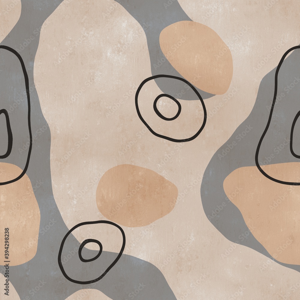 Seamless organic rounded curvy shapes naive design. High quality ...