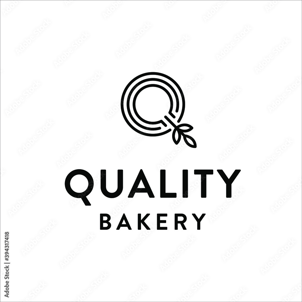 Quality bakery logo with simple lines Stock Vector | Adobe Stock