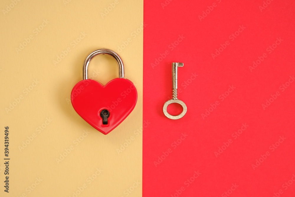 Love and relationship concept.Heart locked. Valentine's day. Lock and ...