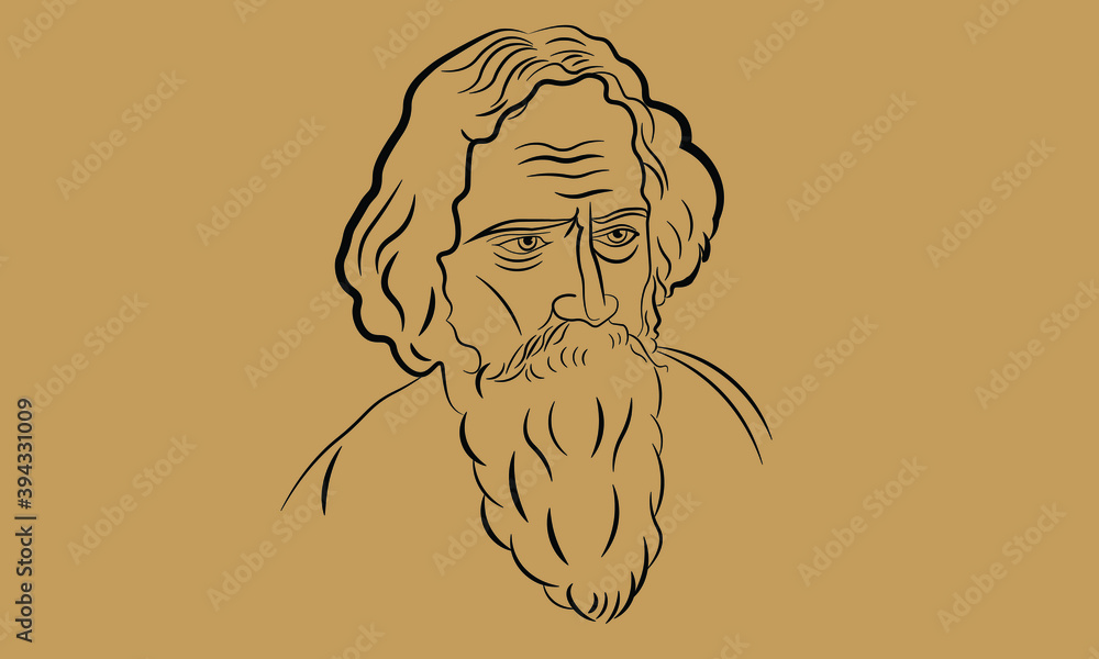 New Delhi : APRIL 2020 : A vector illustration of India's famous poet ...