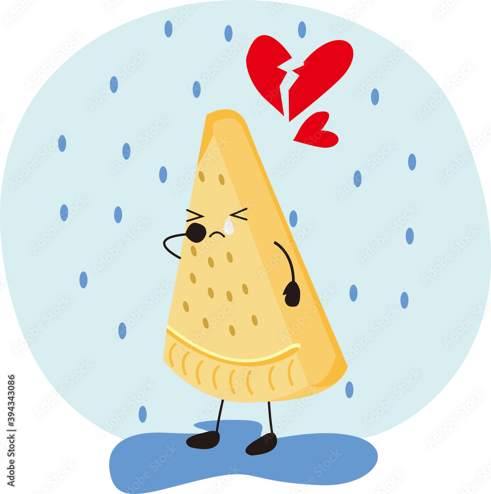 illustration of cute and kawaii cartoon biscuits who are in the rain ...