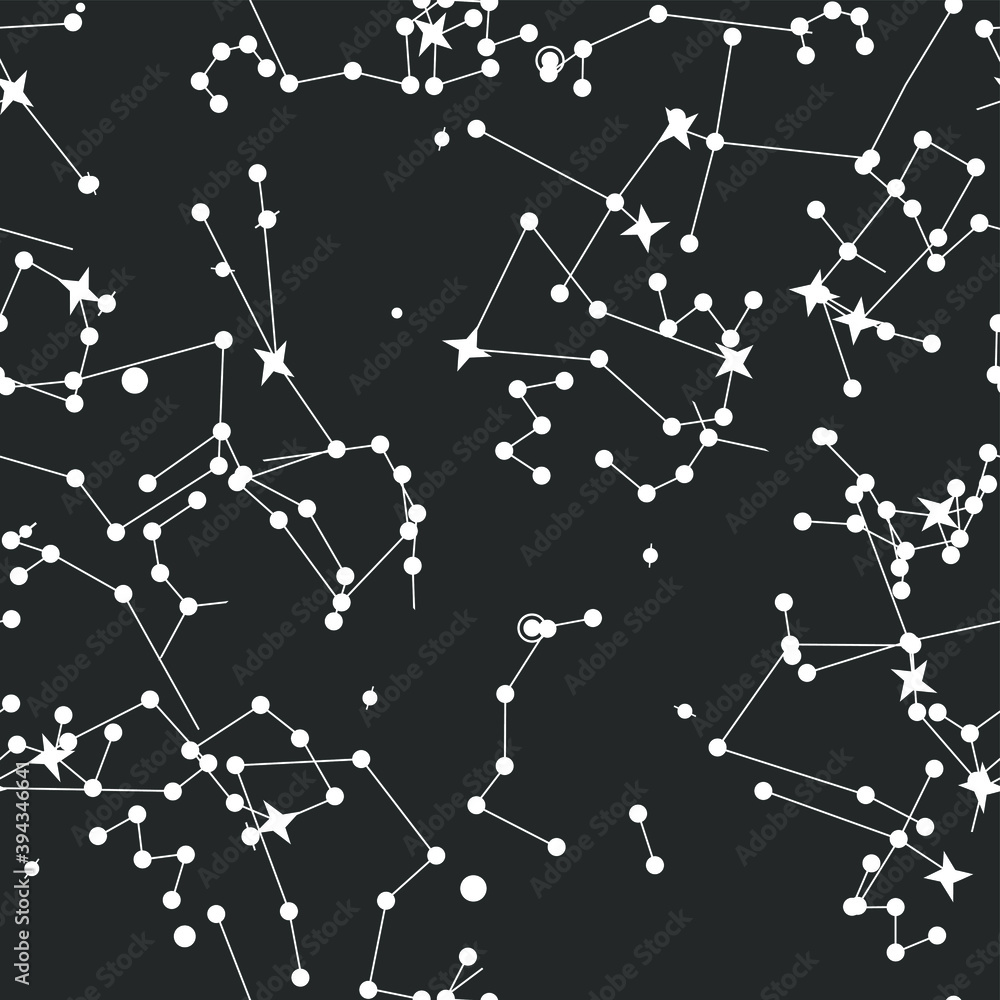 Stars element pattern. Vector seamless stellar constellation background ...