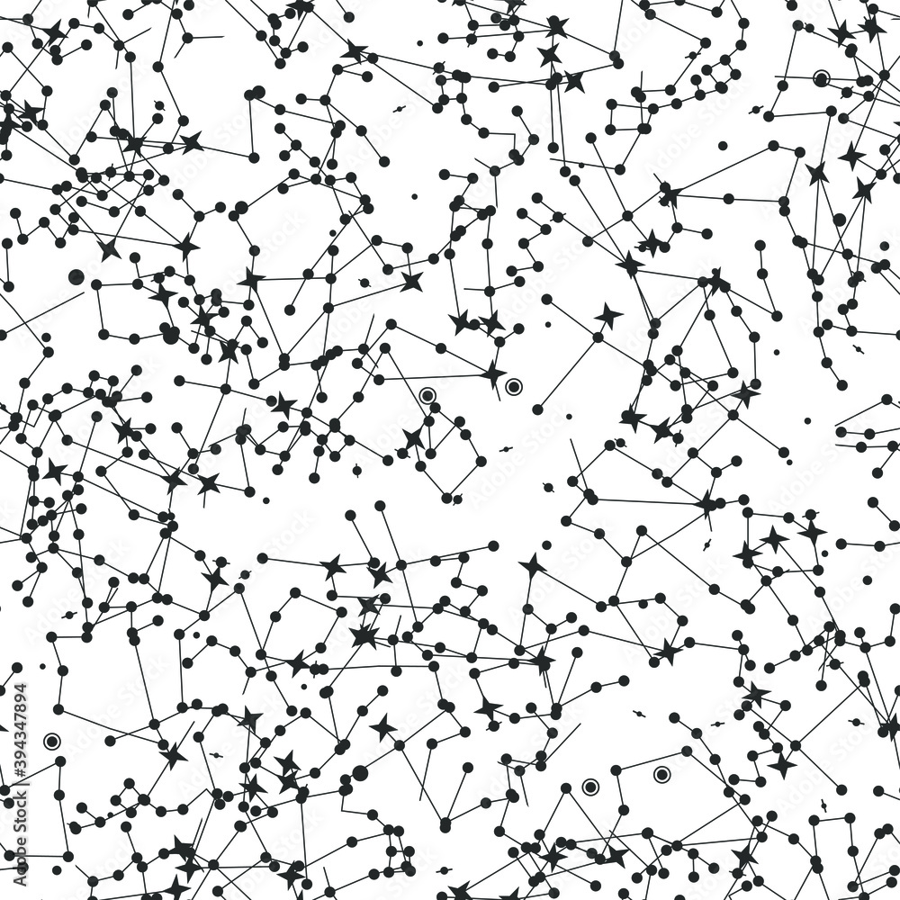 Stars element pattern. Vector seamless stellar constellation background ...