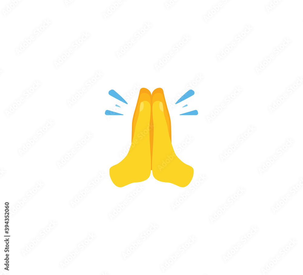 Folded hands emoji gesture vector isolated icon illustration. Folded ...