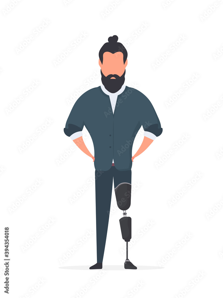 Disabled man with a prosthetic leg. Prosthesis, disabled person ...