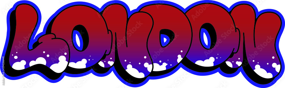 Vector Illustration Graffiti Font Lettering London City Logo Typography ...