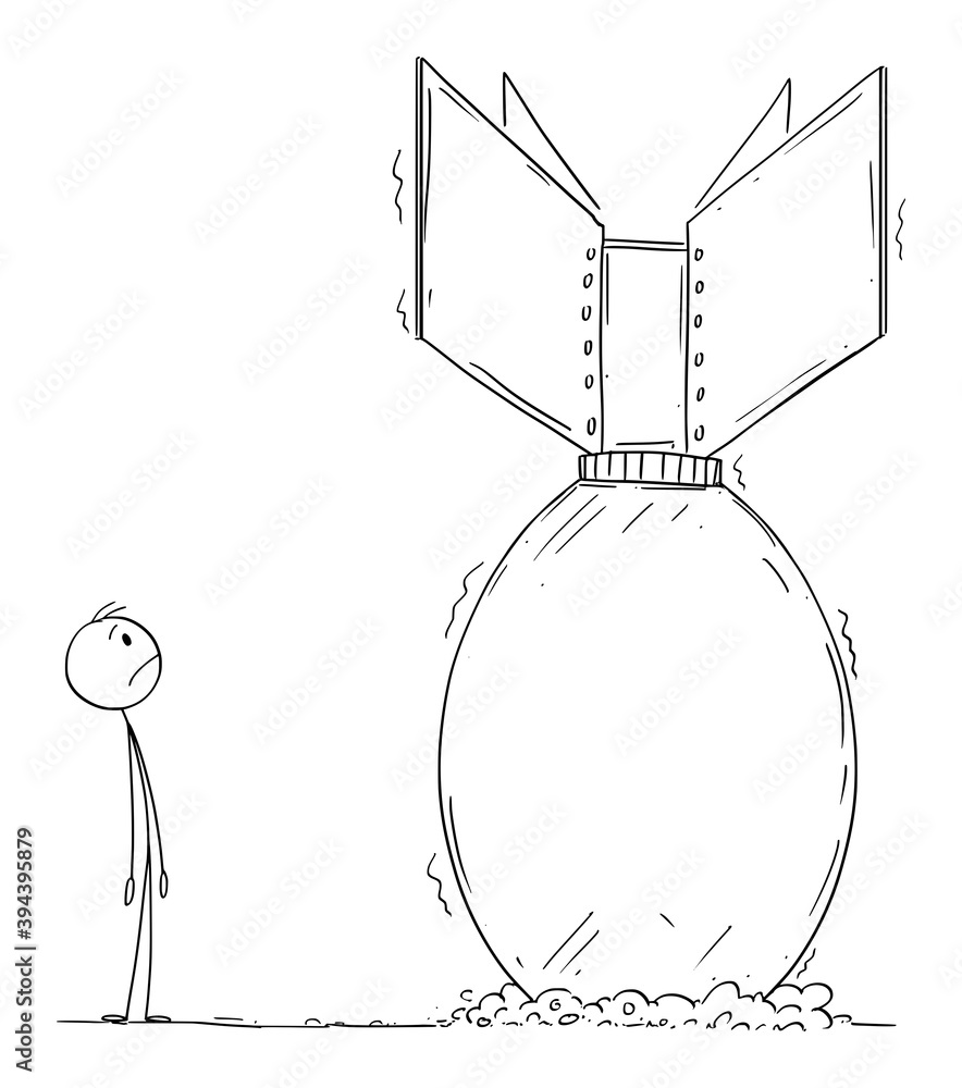 Vector cartoon stick figure illustration of scary frustrated man ...