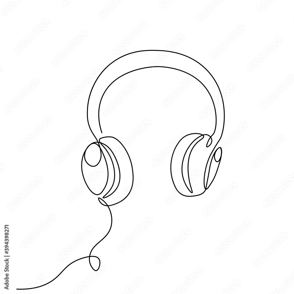 Wireless headphones with music and technology symbols Vector ...