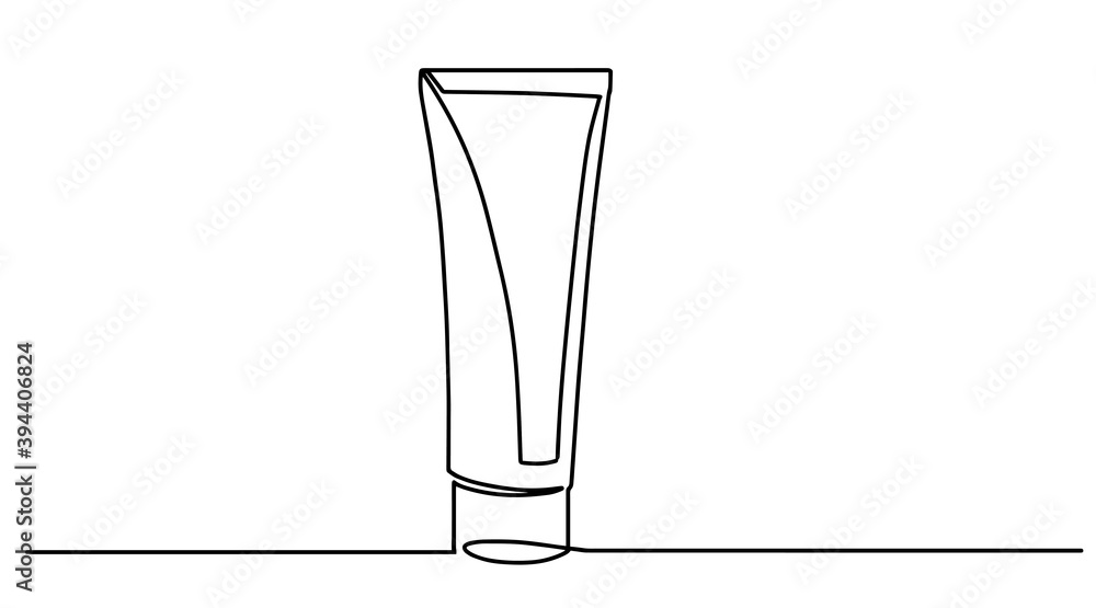 Continuous one single line drawing moisture Sunscreen icon vector ...