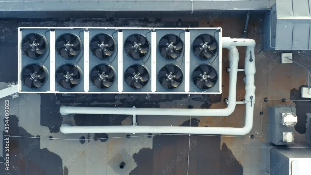 Ventilation and air conditioning systems installed on the rooftop ...