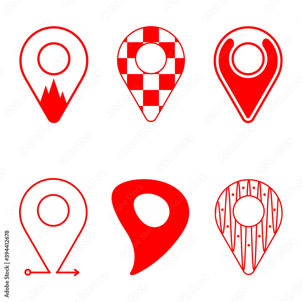 Geolocation icon pack. Set of Geolocation signs in different style for ...