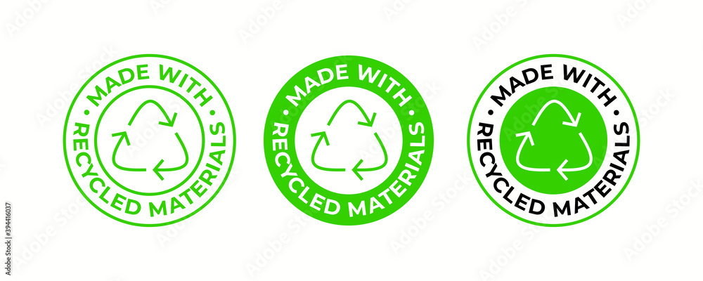 Recycling icon, made of recycled material package sign, vector ...