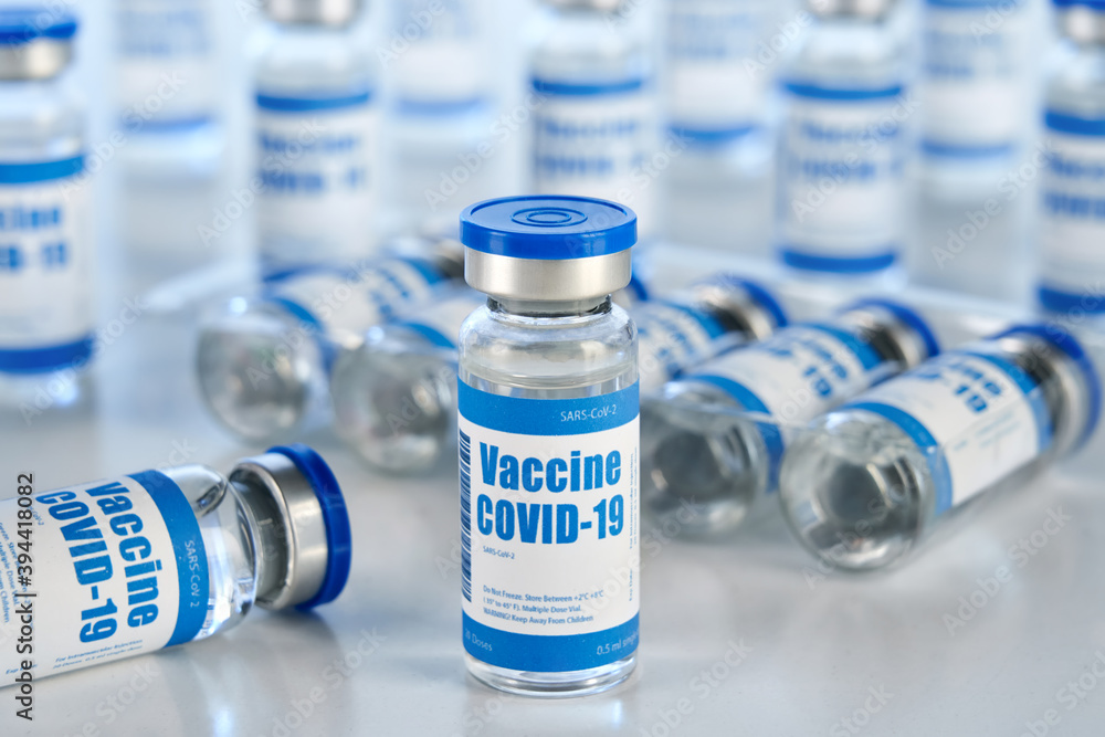 Covid 19 coronavirus vaccine vial bottle for intramuscular injections ...