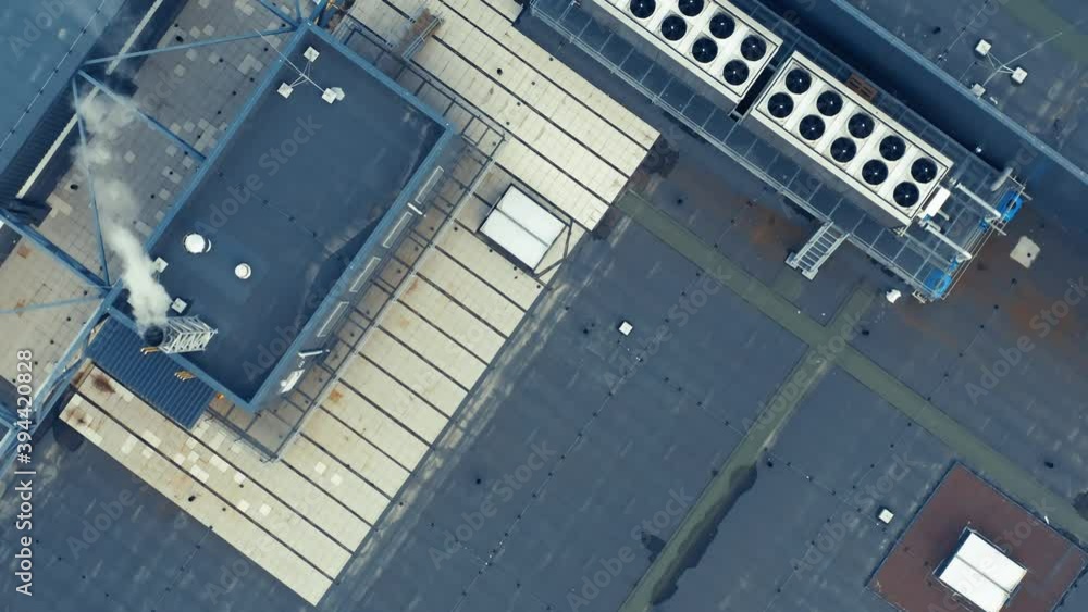 Ventilation and air conditioning systems installed on the rooftop ...