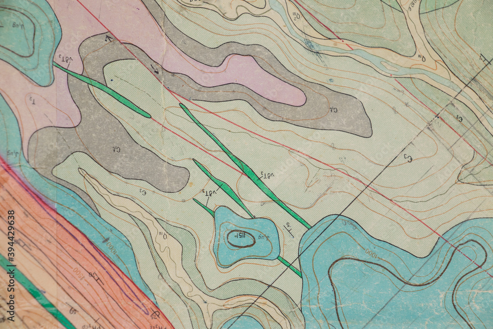 geological map for training as background close up Stock Photo | Adobe ...